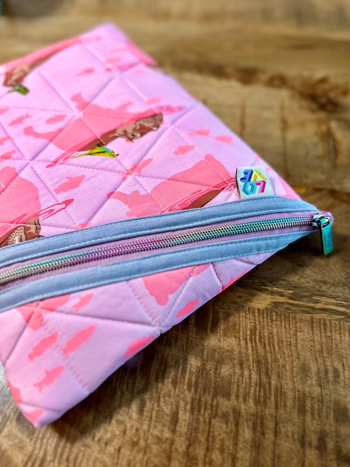 Hot Pink Hippos Large Quilted Zippered Book Pouch, Hemingway Pouch - Etsy