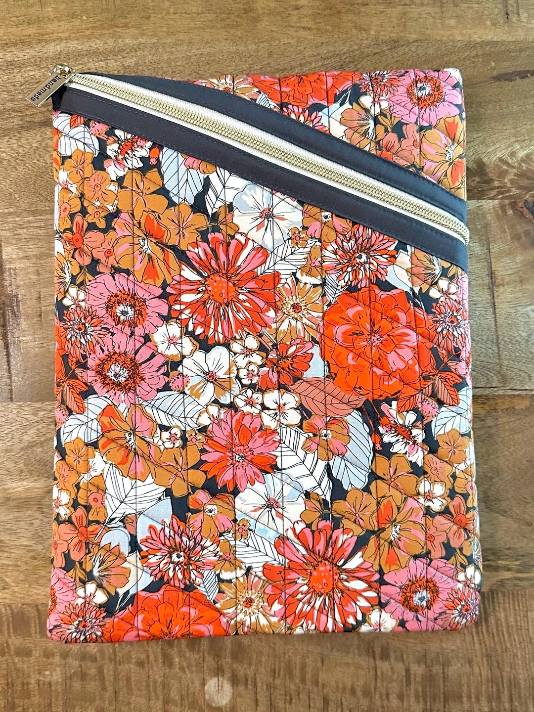 Fall Mixed Floral Large Quilted Zippered Book Pouch, Hemingway Pouch - Etsy