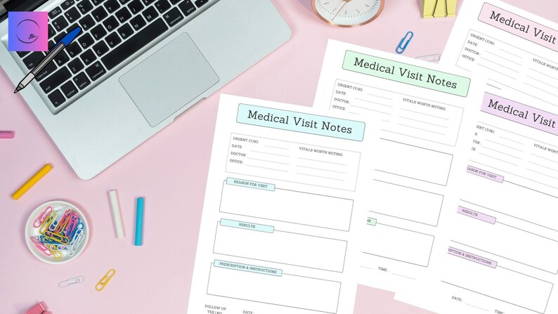 Medical Visit Notes Template Color Bundle m8, M9, M3 - Etsy