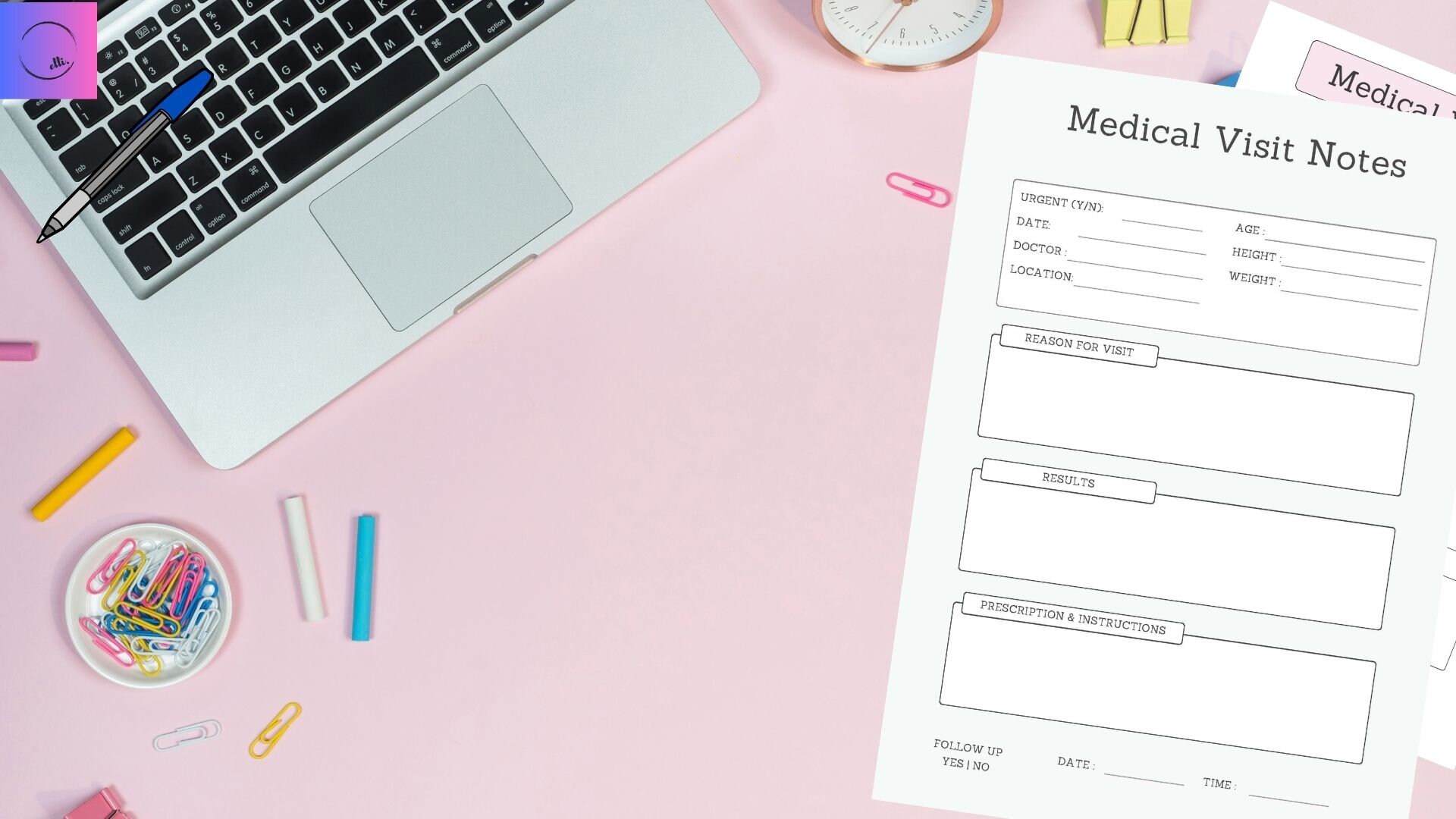 Medical Visit Notes Template Color Bundle m8, M9, M3 - Etsy