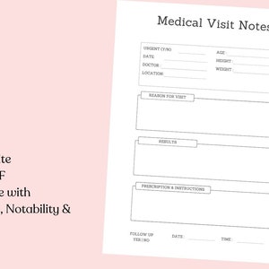 Doctors Visit Notes Template - Letter and A5 Size Included (m3) - Etsy