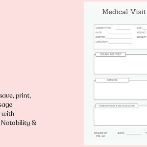 Medical Visit Notes Template - Color Bundle (m8, M9, M3) - Etsy