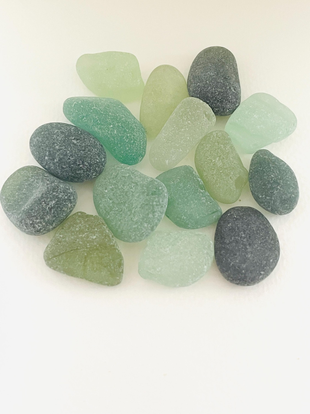 15 Green Sea Glass Whitby England- Lovely English Beach Find Pieces - Etsy