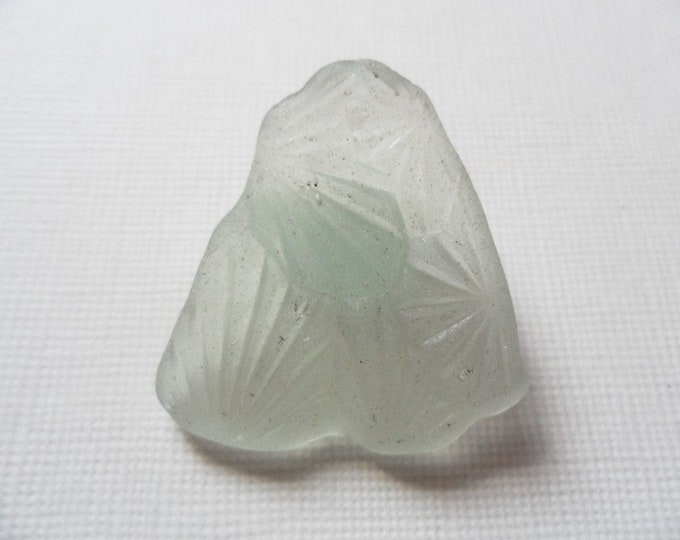 Raised Relief Art Deco Shells Pattern Sea Glass Flat Backed Lovely ...