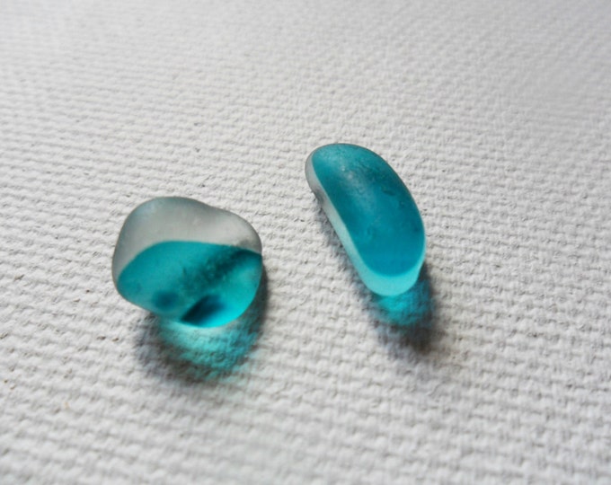 Beautiful Pair of Turquoise Sea Glass Multis Lovely Flawless English ...