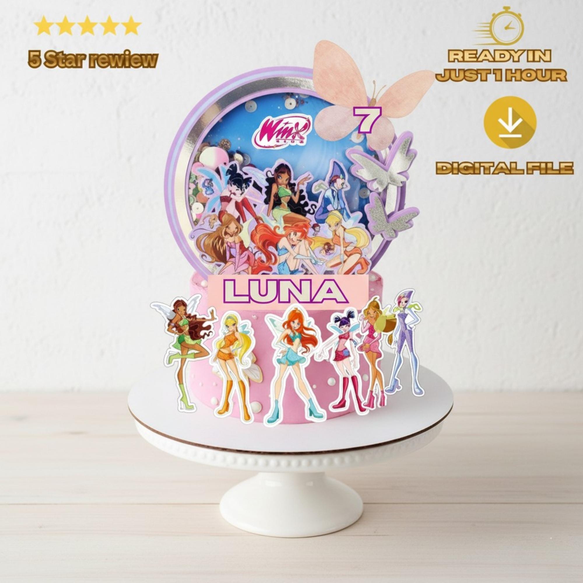 Cake Topper Pokemon WINX FAIRY CLUB College, Edible Cupcake Toppers ...