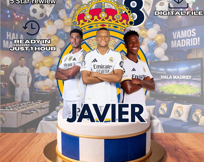 Real Madrid Cake Topper | Printable Football Player Decor | Custom ...