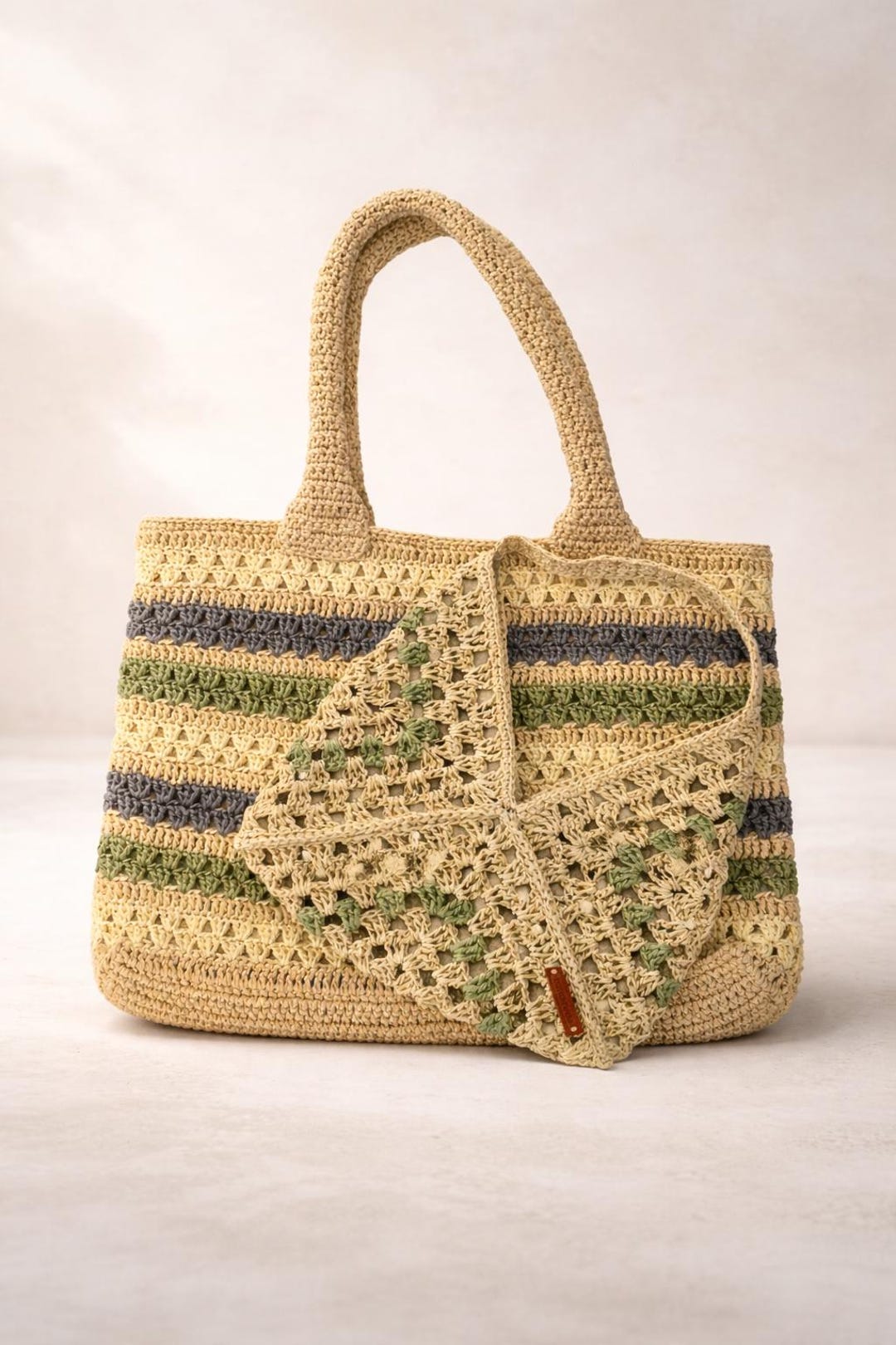 Handmade Crochet Tote Bag Set – Paper Yarn Summer Bags - Etsy