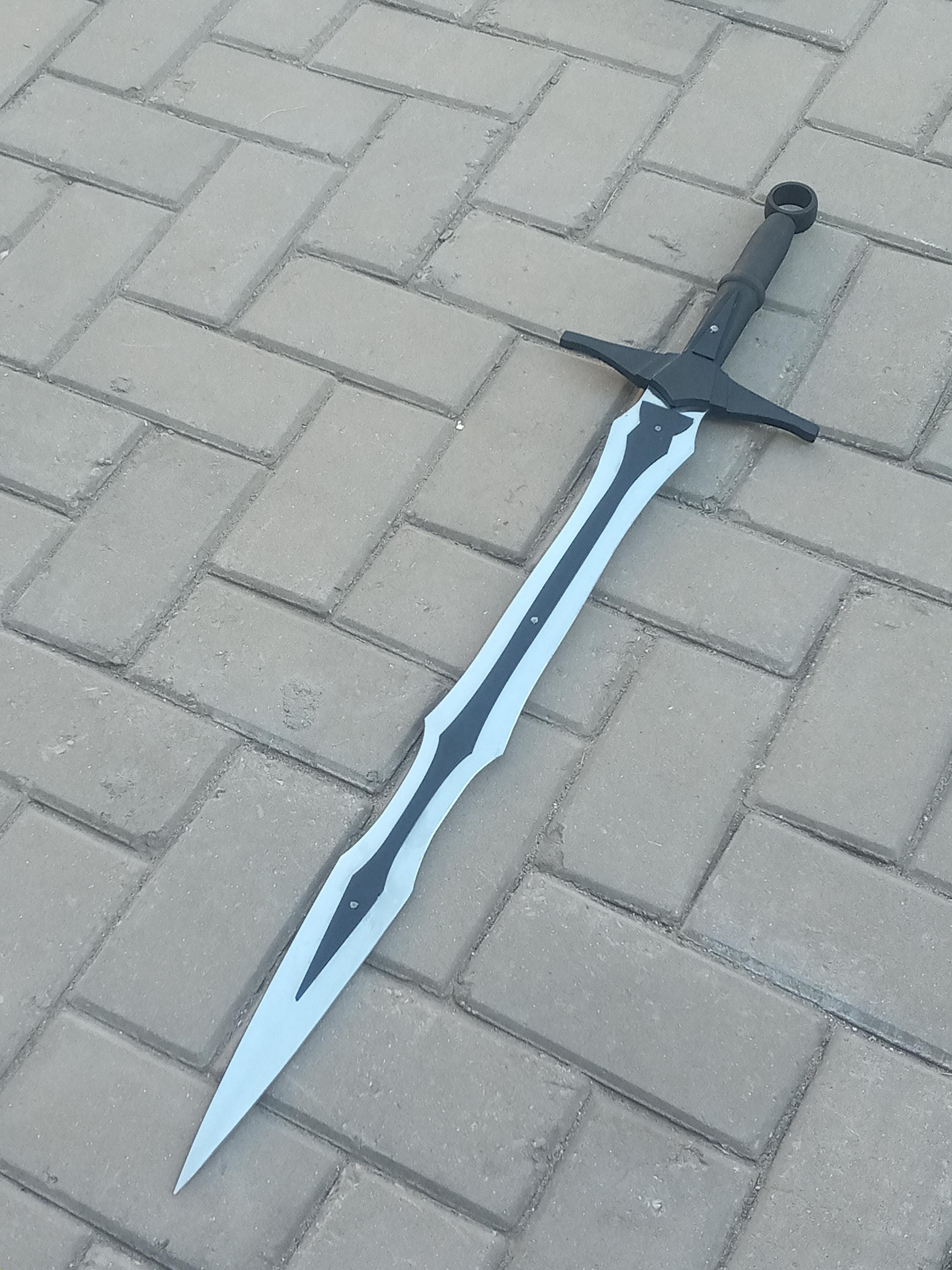 Personalized Dragonbone Sword Handmade Silver Steel Fantasy Sword - Etsy