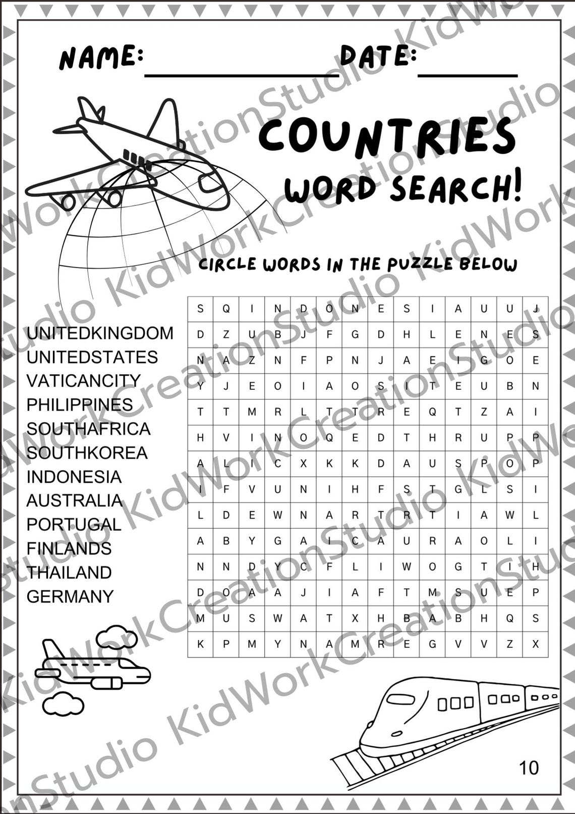 20 Sheets of Counties Word Search With Answer - Etsy