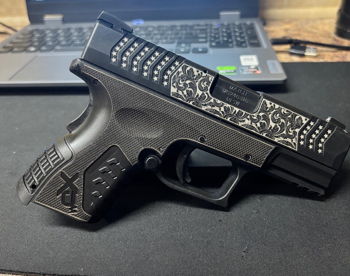 Springfield XDM Scroll SVG Laser Engraving - Etsy