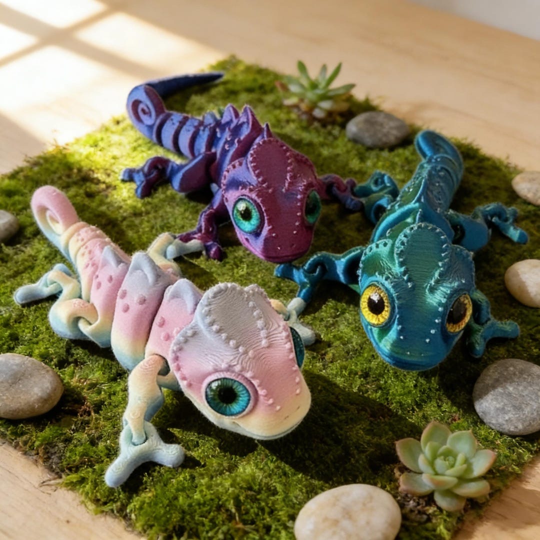 3d-printed Rainbow Chameleon With Realistically Changing Eye Colors and ...