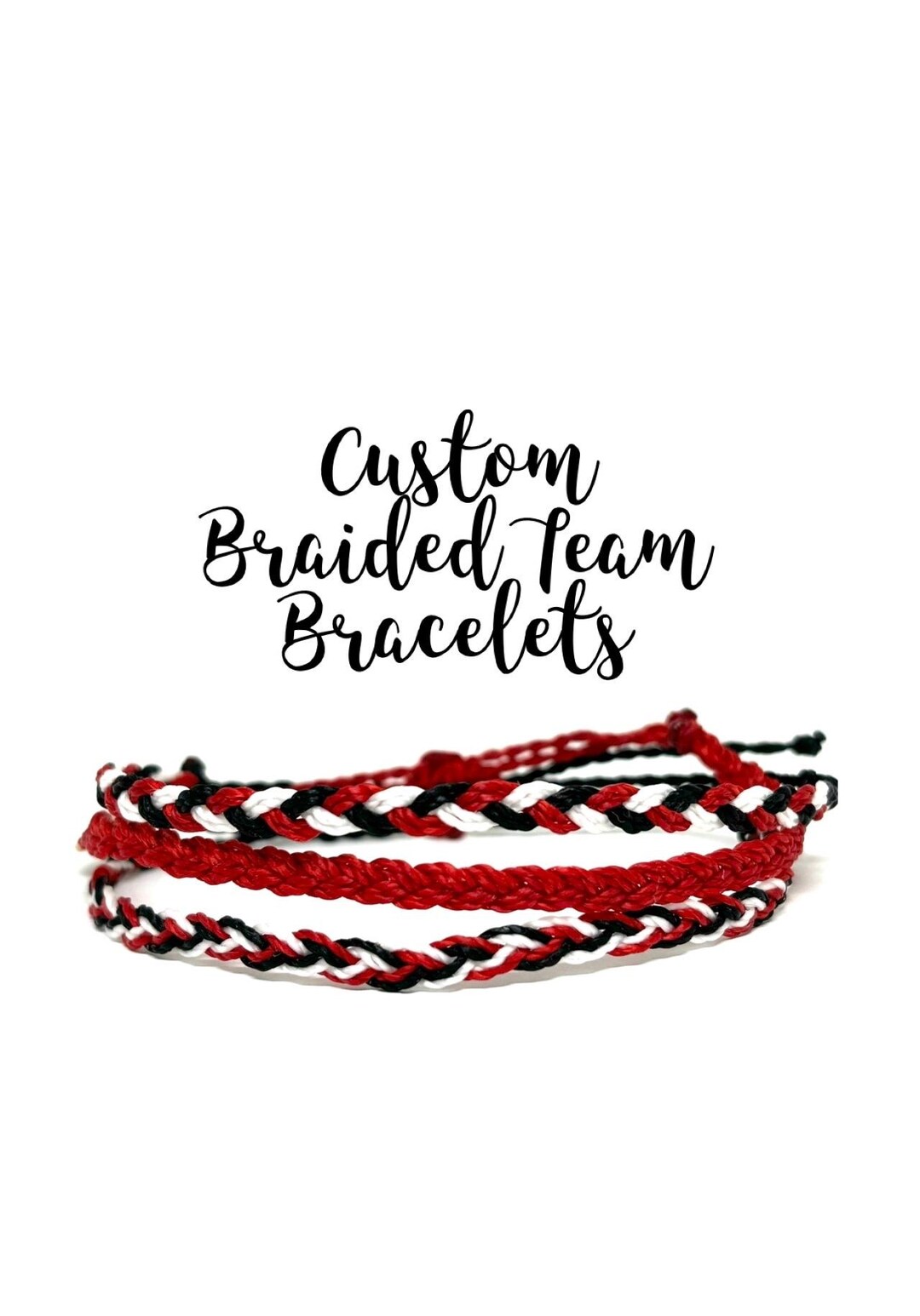 Braided Team Bracelet: Personalized Waterproof Sports Gift - Etsy