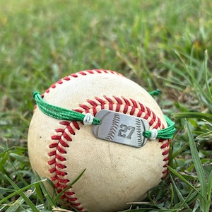 Personalized Baseball Bracelet: Stainless Steel, Waterproof Sports ...