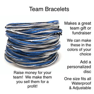 Team Bracelets, Personalized Waterproof Adjustable Bracelet, Team Gift ...