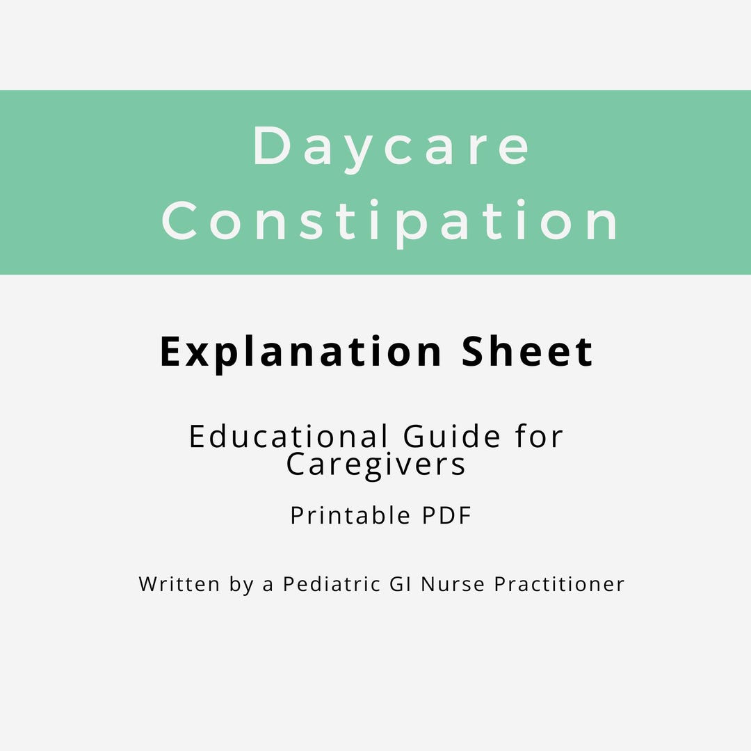 Daycare Constipation Support Sheet | Stool Withholding Explained ...