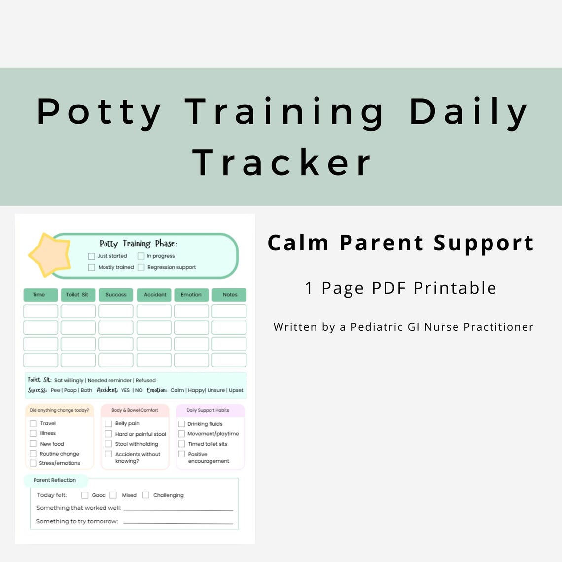 Potty Training Tracker | Toddler Habit Log, Pediatric NP Support (PDF ...