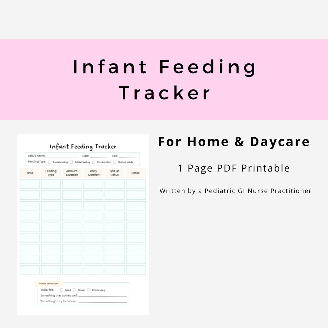 Baby Feeding Tracker | Home & Daycare Printable Log (PDF) - Etsy