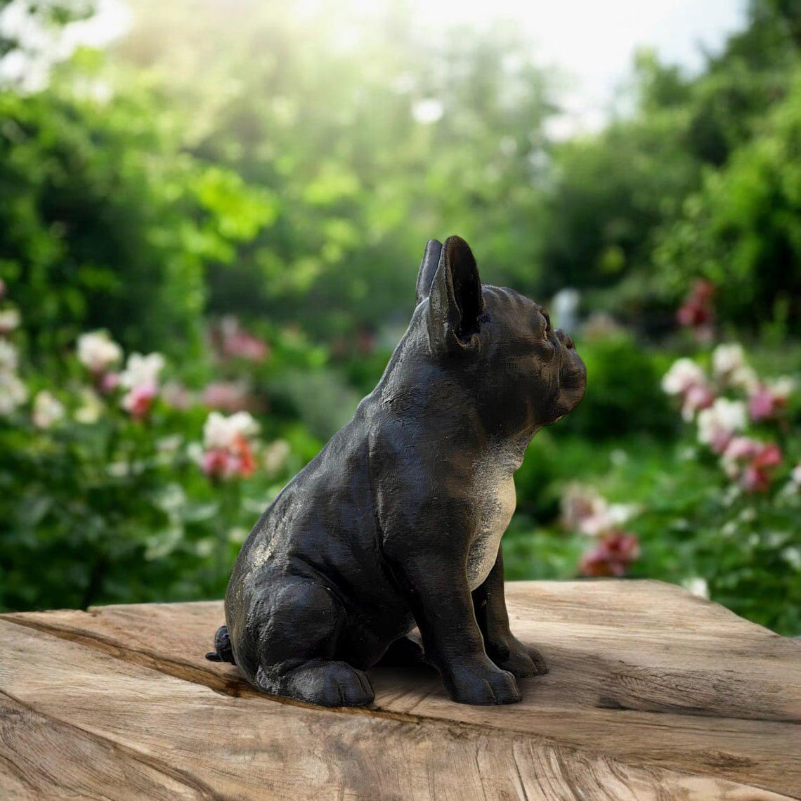 French Bulldog Figurine Dog Statue Stone Sculpture Front Door Outdoor ...