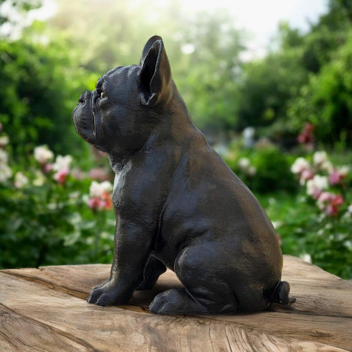 French Bulldog Figurine Dog Statue Stone Sculpture Front Door Outdoor ...