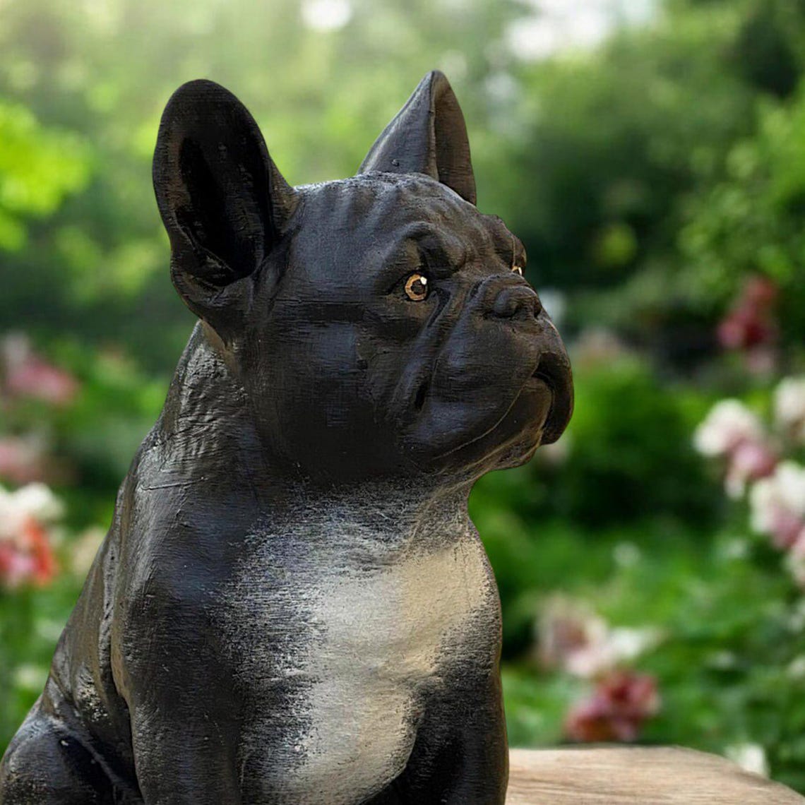 French Bulldog Figurine Dog Statue Stone Sculpture Front Door Outdoor ...