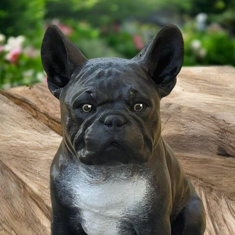 French Bulldog Figurine Dog Statue Stone Sculpture Front Door Outdoor ...