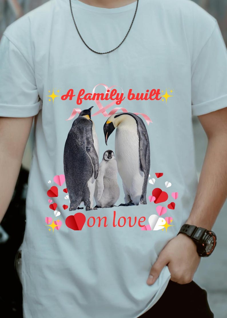 A Family Built on Love Penguin Wall Art, Emotionnel Design Family Print ...