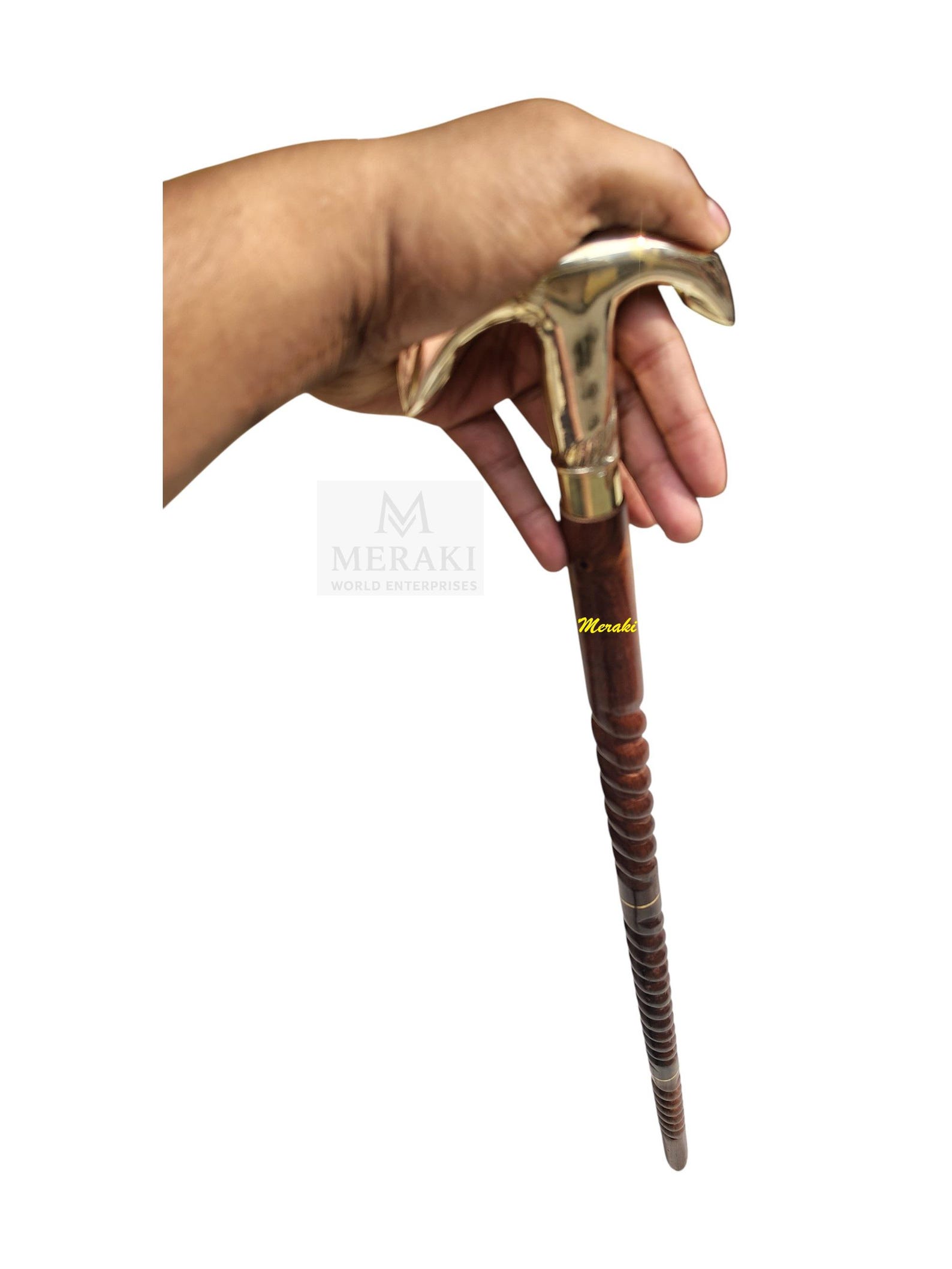 Brass Anchor Head Handle Style Solid Victorian Wooden Walking Stick ...