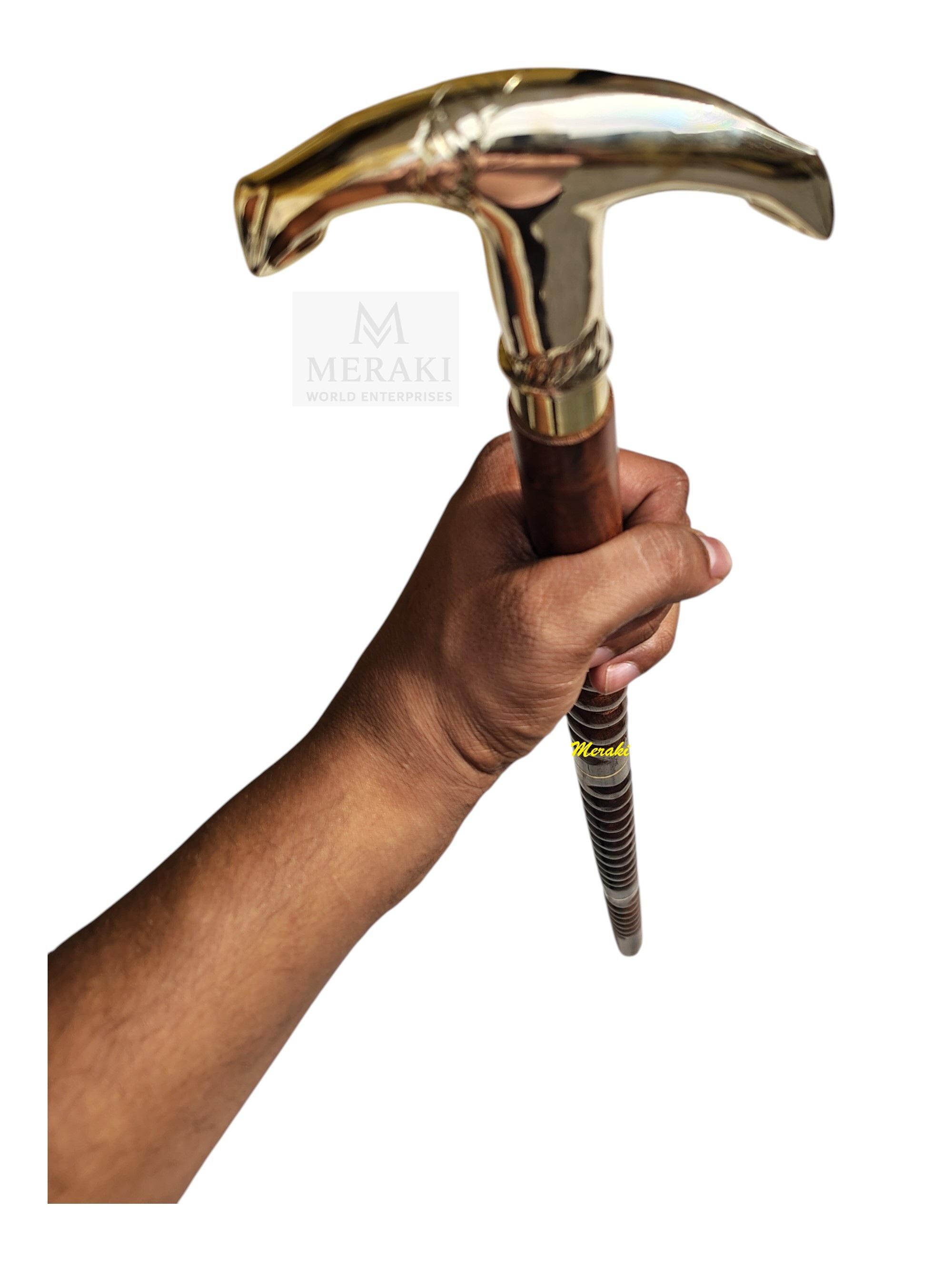 Brass Anchor Head Handle Style Solid Victorian Wooden Walking Stick ...