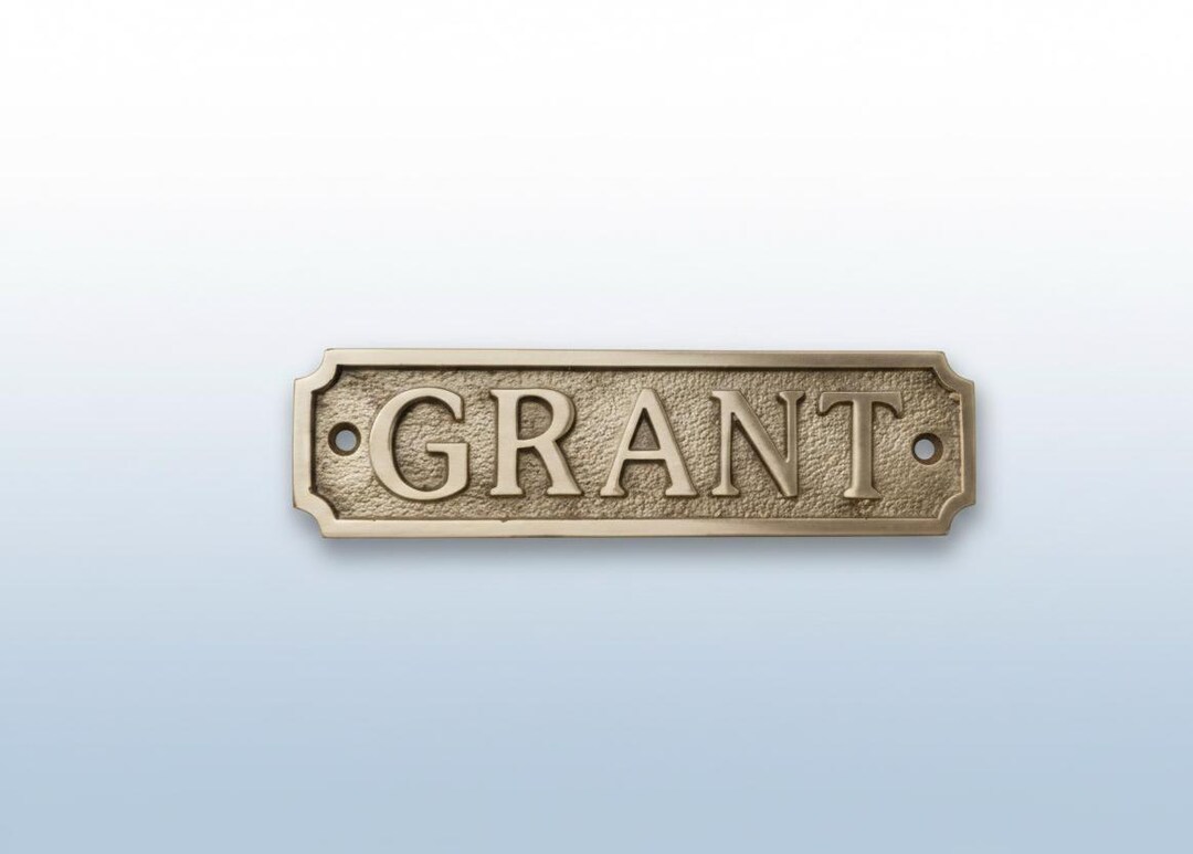 Custom Vintage Metal Nameplate | Personalized Brass Door Sign | Antique ...