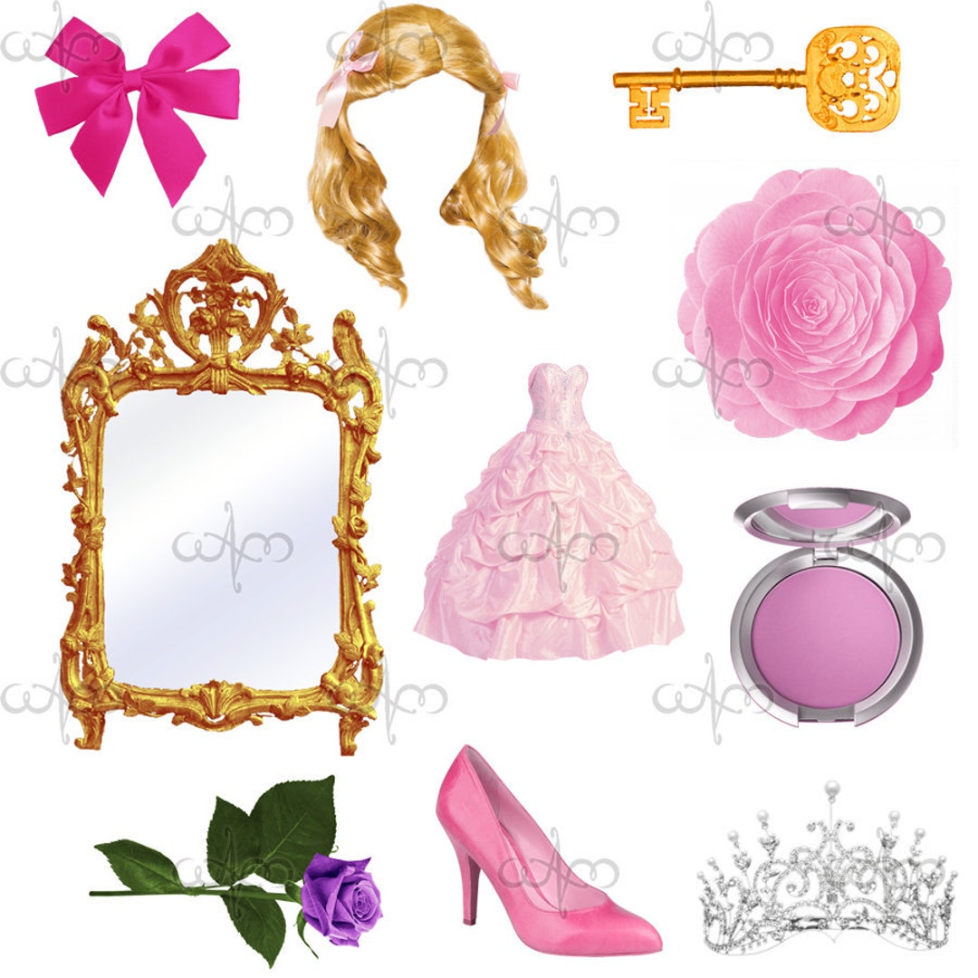 Pink Girly Princess Clip Art Graphic Design Pattern for Your Art ...