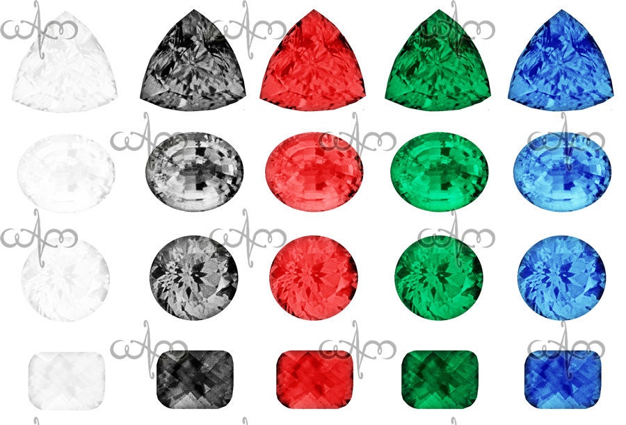 Diamonds Gems and Precious Stones Clip Art Graphic Design - Etsy