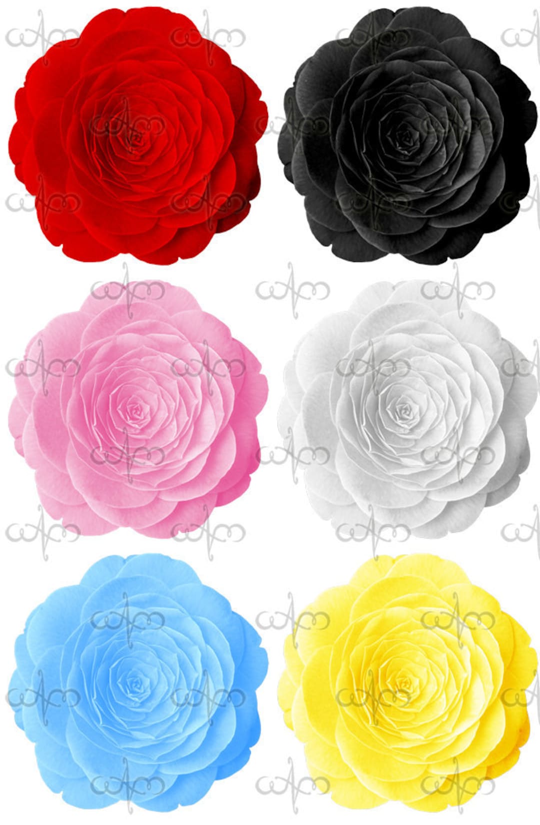 Rose Flowers Clip Art Graphic Design Pattern for Your Art Projects - Etsy