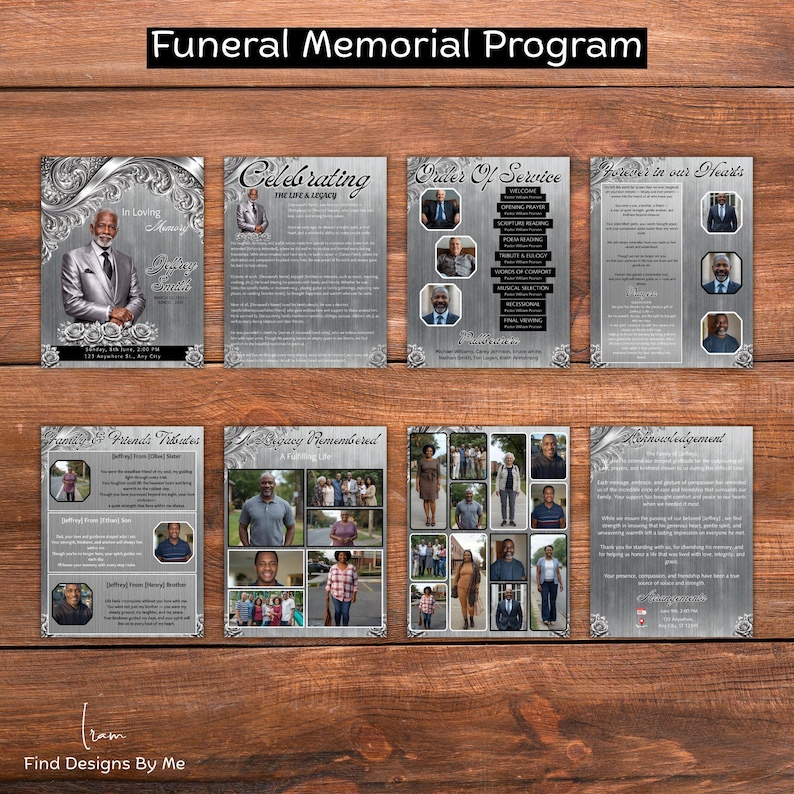 08 Obituary Template for Men | Funeral Design | Memorial Card ...