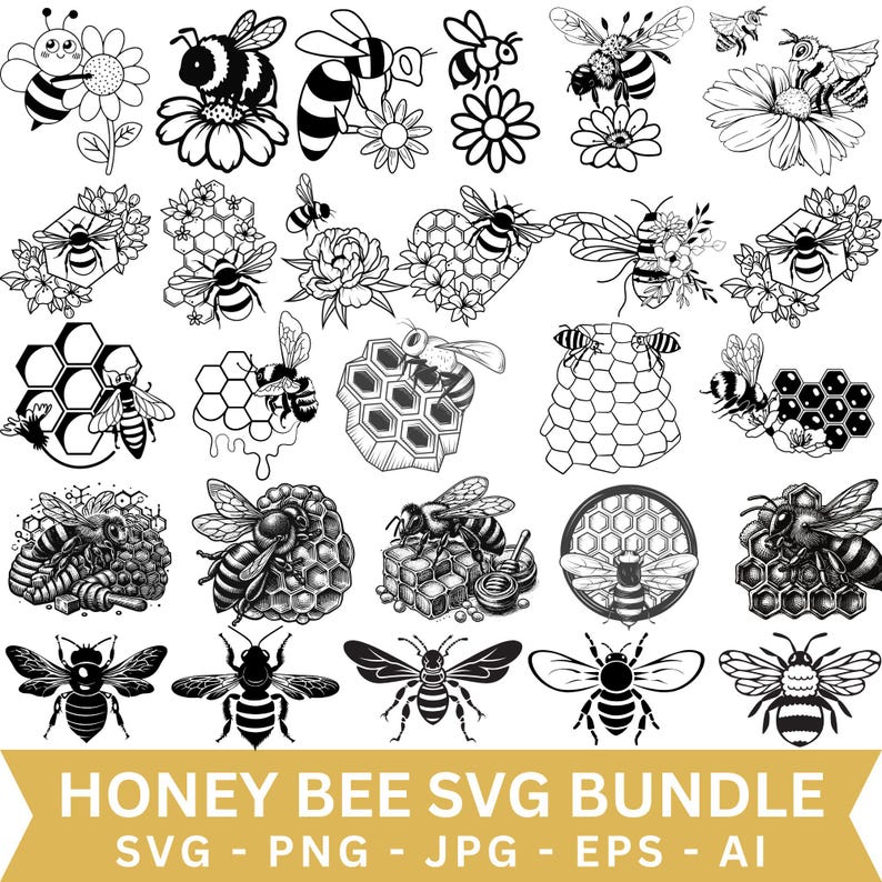 Honey Bee SVG Bundle: Beekeeper Clip Art (digital Download) - Etsy
