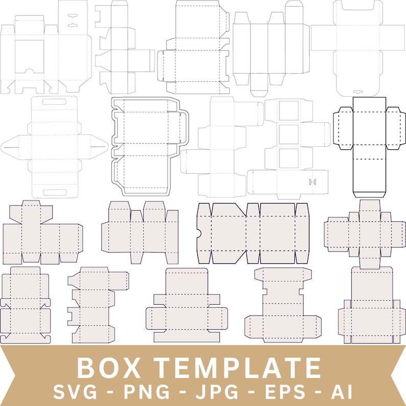 Box Template SVG Bundle: DIY Paper Craft Gift Boxes, Favor Gift ...