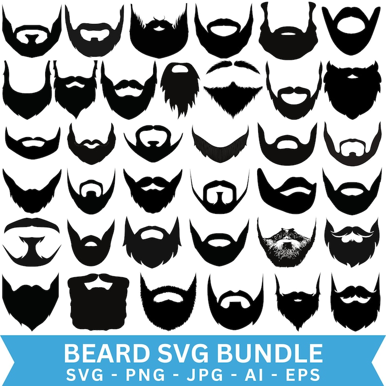 Beard SVG Bundle: Clipart Cut Files for Cricut (digital Download) - Etsy