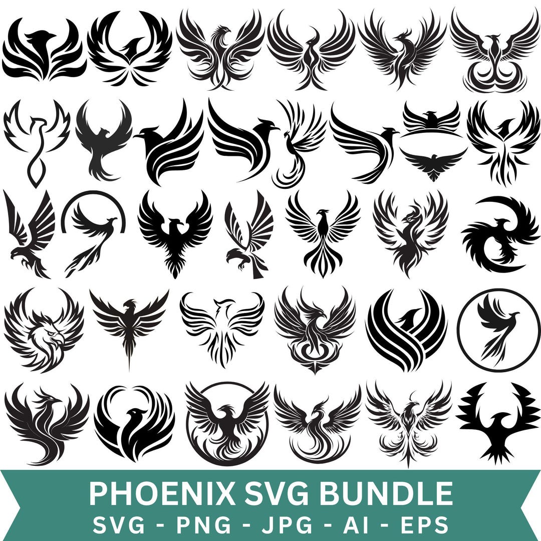 Phoenix Bird SVG Bundle, Silhouette Cut Files (digital Download) - Etsy