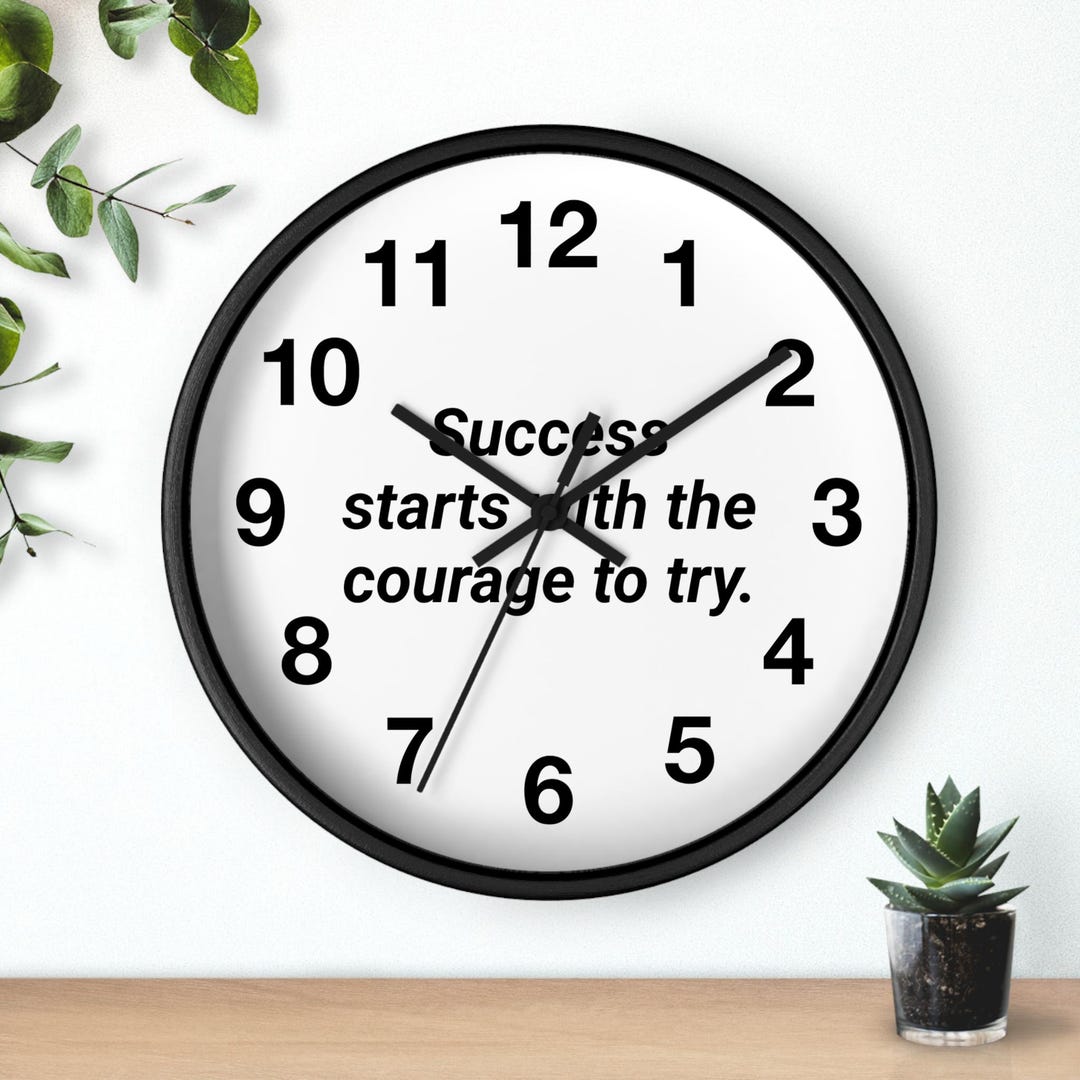 Motivational Words Wall Clock | Inspirational Office Clock ...