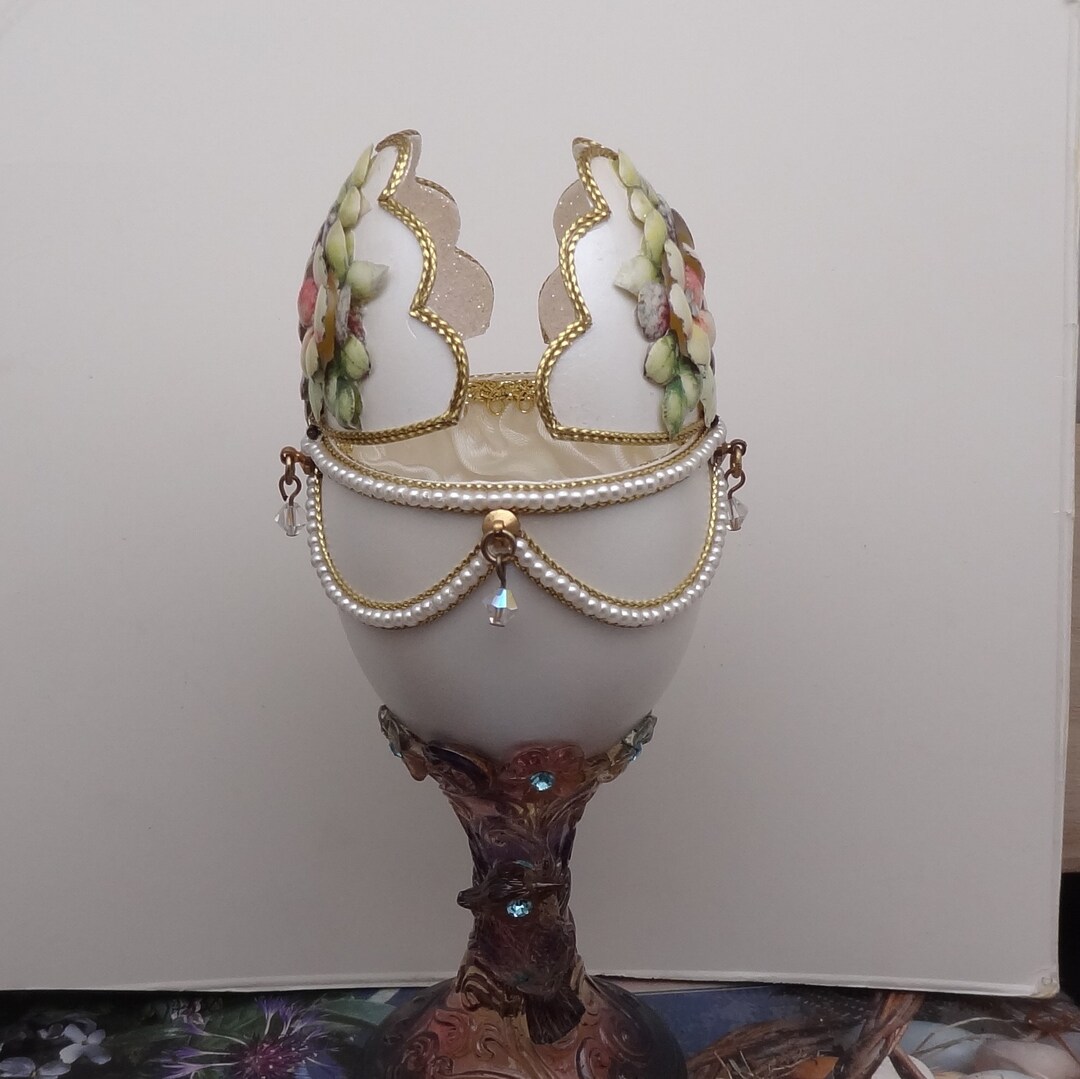 1pcs - Hand Made Decorated Goose Egg Jewelry Box,swarovski Crystal Gift ...