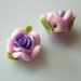 4pcs -16mm Beautiful Fimo Rose Flower, Pink W/ Purple Centre - Etsy