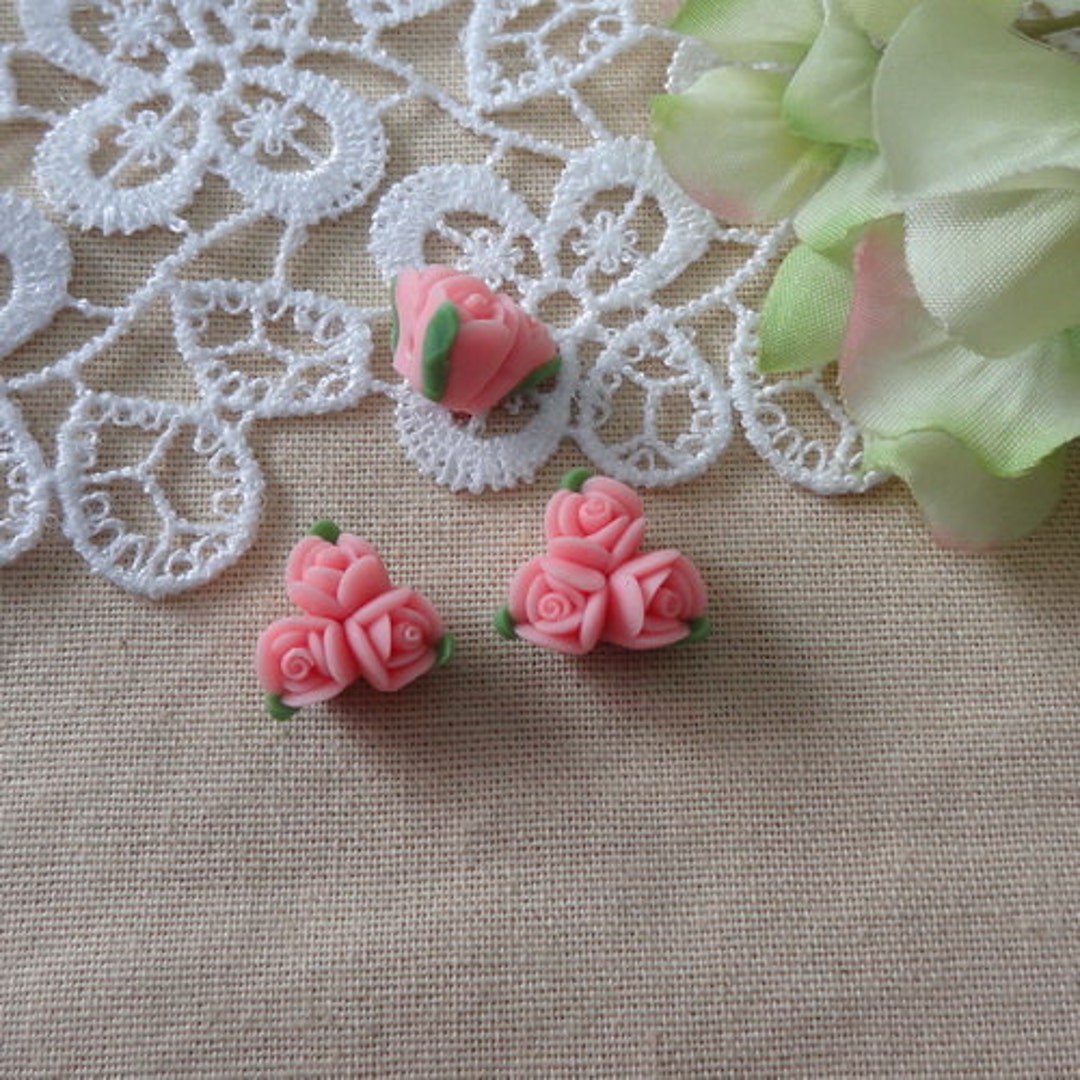 8pcs Unique Fimo Rose Flower,coral Pink - Etsy