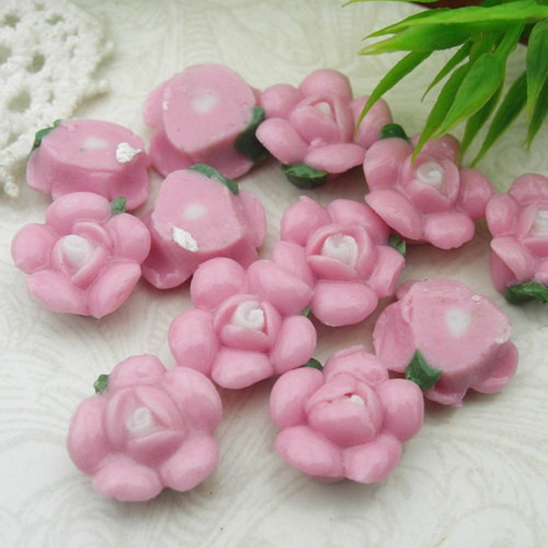 8pcs (12mm) Diy Pretty Lotus Flower Ceramic ,pink / White Centre(cn1202 ...