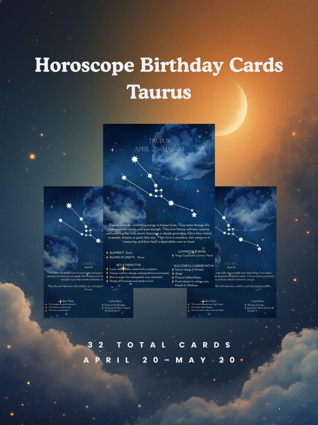 Taurus Birthday Cards - Personalized Horoscope, Astrology Affirmations ...