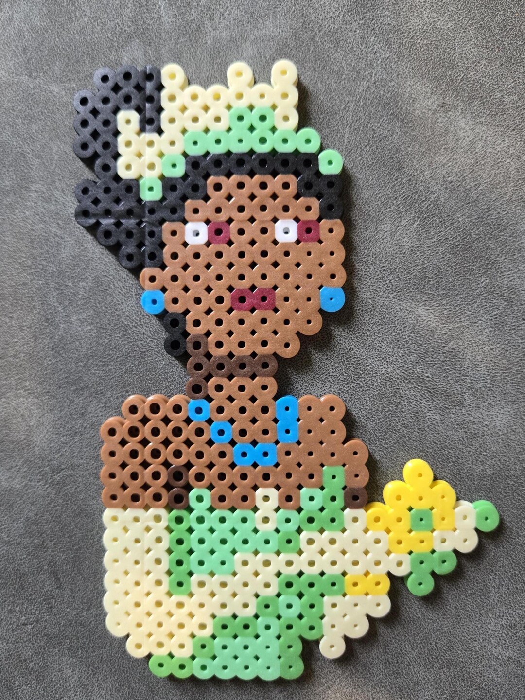 Green Gown Princess Perler Bead Art | 6x4 Handmade Fairytale Pixel Art | Sparkle, Sass & Soul - Etsy