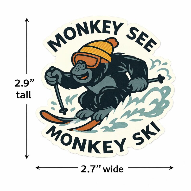 Monkey See Ski Sticker – Funny Ski Helmet Decal - Etsy