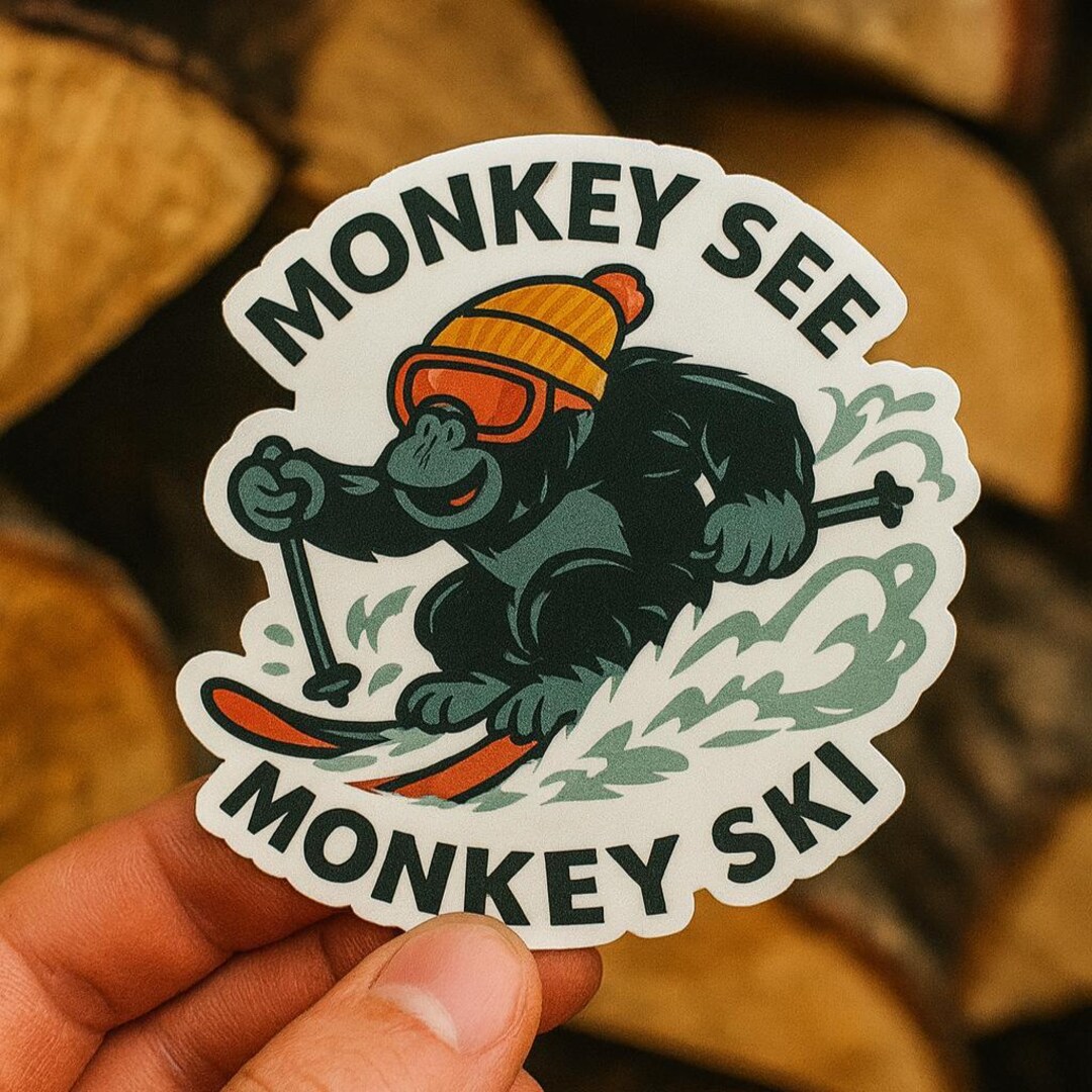 Monkey See Ski Sticker – Funny Ski Helmet Decal - Etsy