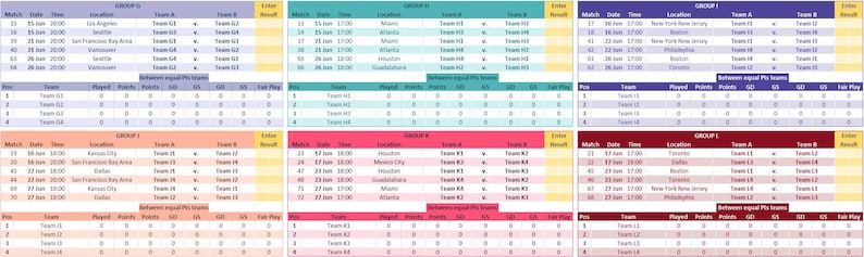 World Cup 2026 Predictor Excel Spreadsheet (unprotected) – Interactive ...