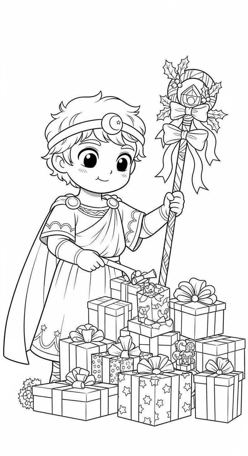 Chibi Greek Gods Coloring Pages | 40 Christmas Pranks Activity Set ...