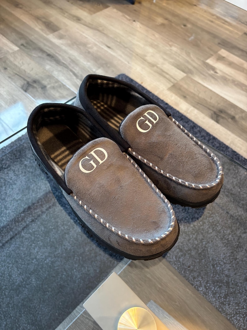 Personalised Men’s Slippers, Gift for Him, Custom Mule Slipper, Dad ...